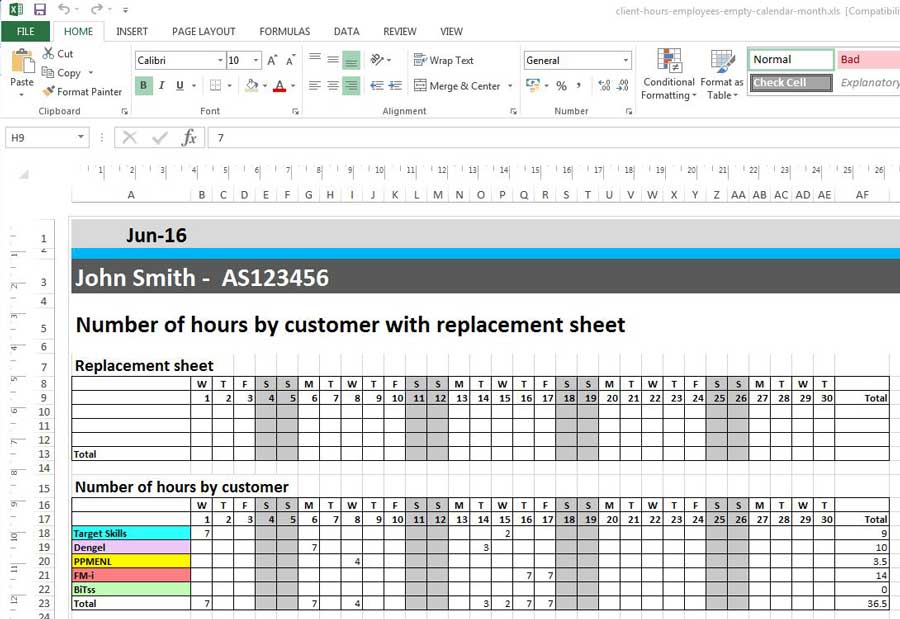 Create A Planning Template In Excel With PlanningPME