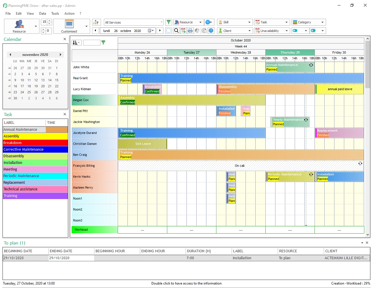 Planing and scheduling software: PlanningPME